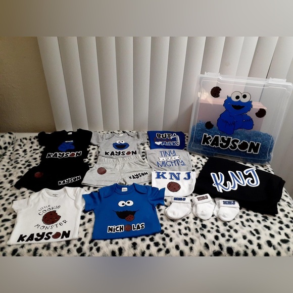 Matching Sets | Blue Personalized Custom Made Large Baby Boy Bundle Box ...